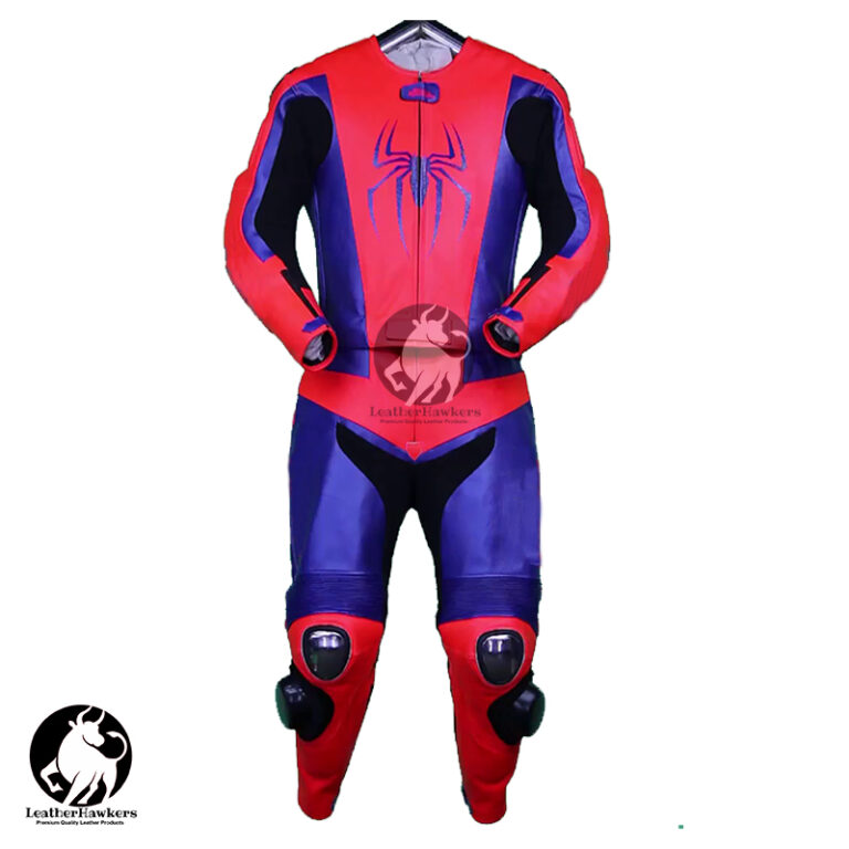 SPIDERMAN Racer Suit | 2 Piece Leather Outfit | One Piece Leather Suit ...